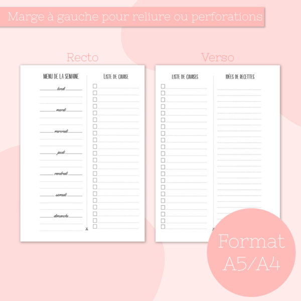 Liste de courses - à imprimer soi-même - Les Basiques - Make Your Bullet