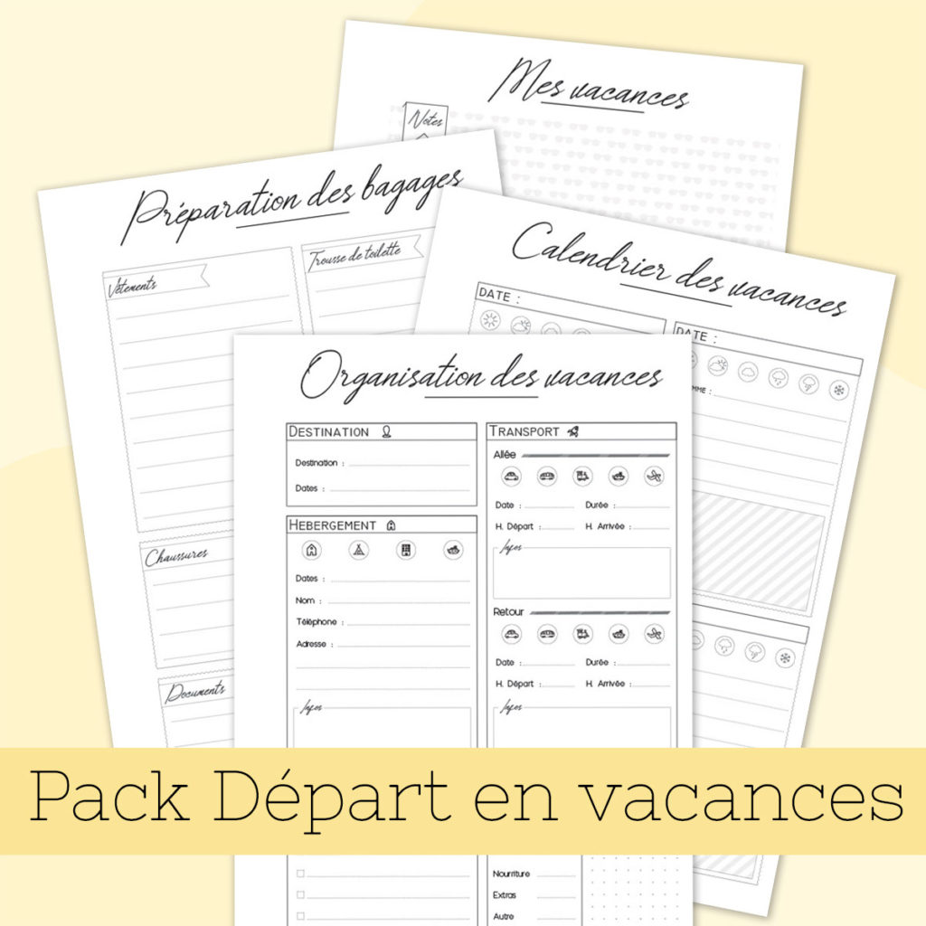 Pack Départ en vacances - à imprimer soi-même - Make Your Bullet