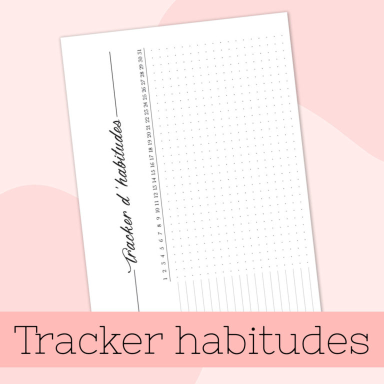 Tracker d'habitudes- à imprimer soi-même - Make Your Bullet
